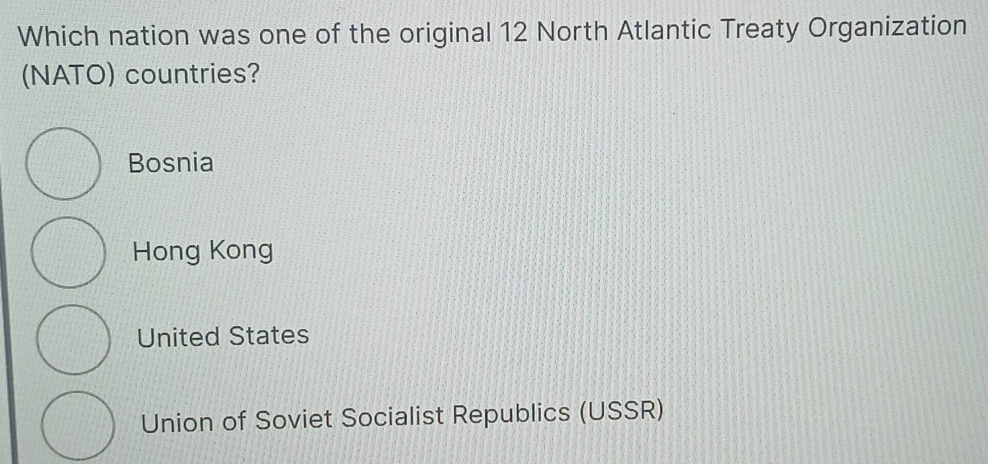 Solved: Which nation was one of the original 12 North Atlantic Treaty ...