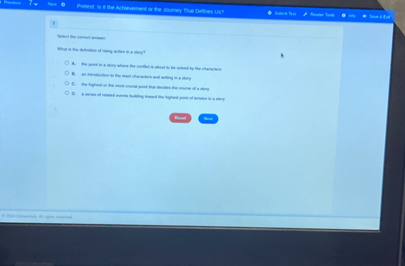 Solved: Nest Elevcs Pretest: Is it the Achievement or the Journey That ...