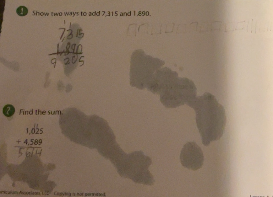 Solved: Show two ways to add 7,315 and 1,890. 2) Find the sum ...