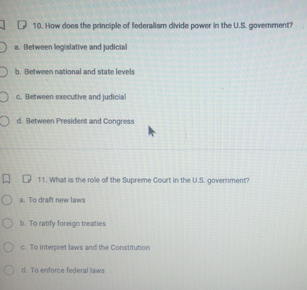 Solved: How does the principle of federalism divide power in the U.S ...