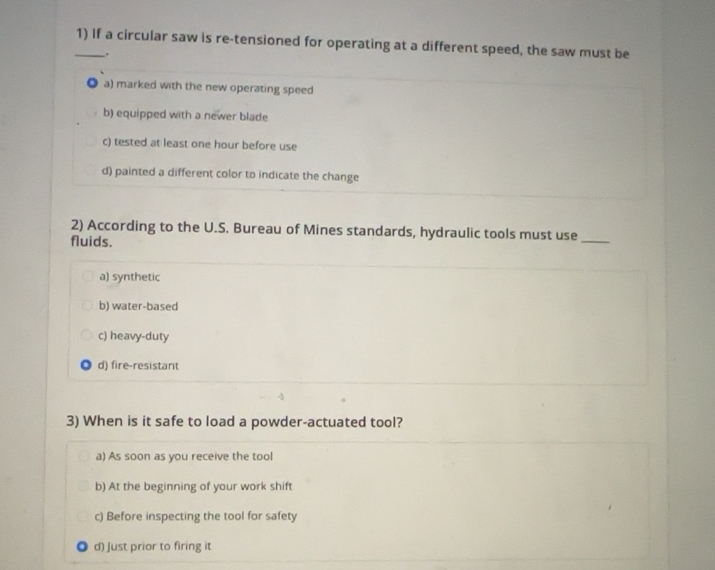 Solved: If a circular saw is re-tensioned for operating at a different ...