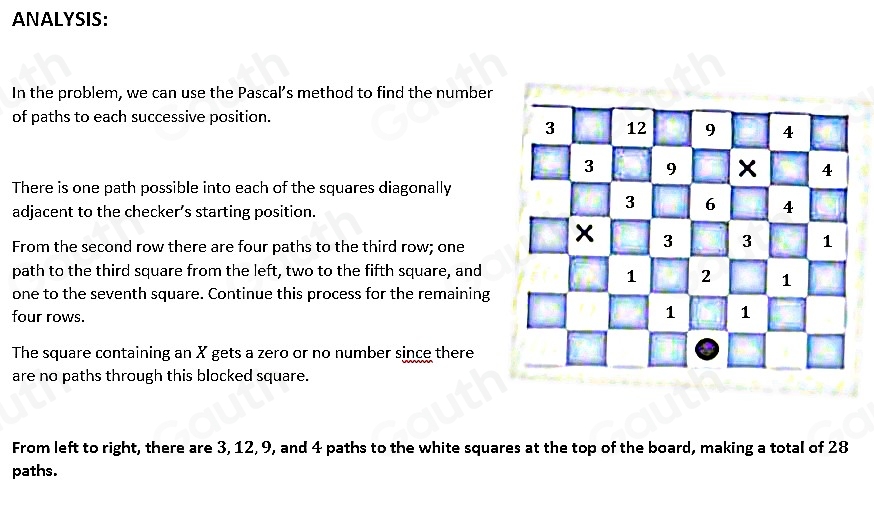 Solved: On the checkerboard shown, the checker(labelled O) can travel ...