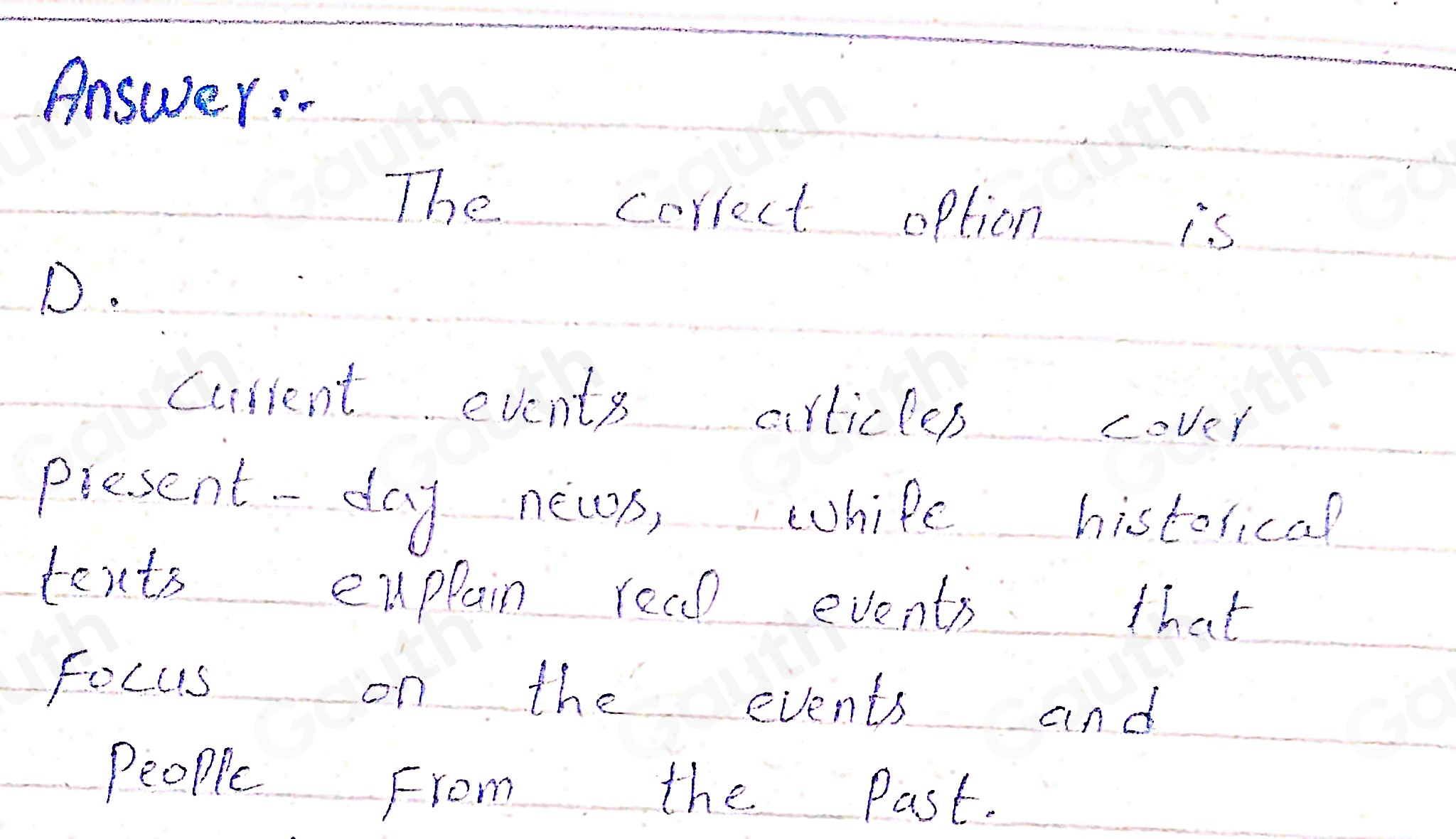 Solved: What's the main difference between current events articles and ...