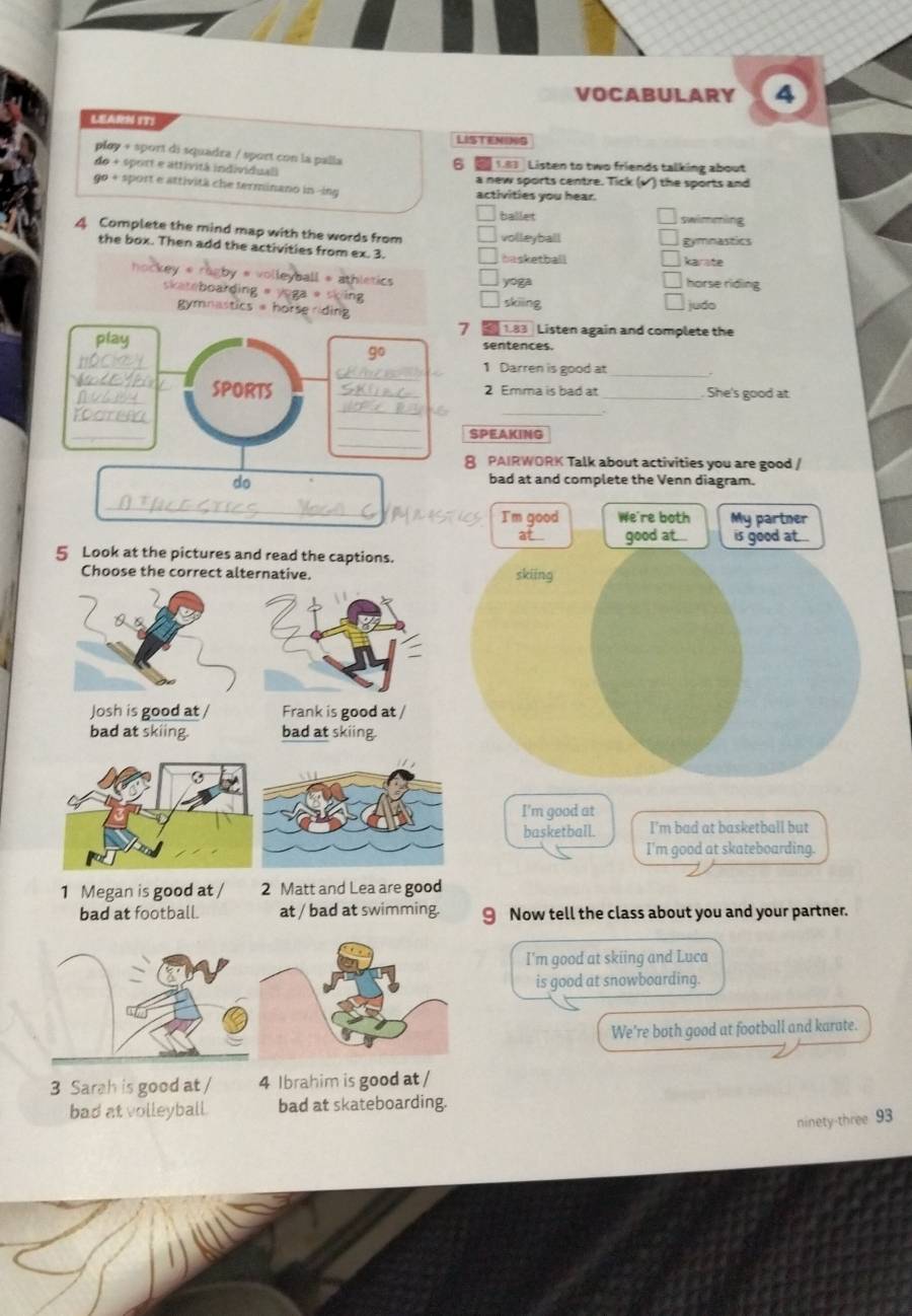 Risolto:VOCABULARY 4 LEARN ITI LISTENING pløy + sport di squadra ...
