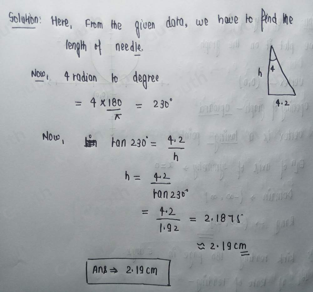 Solved: Example 4. The needle of a compass makes an angle of 4 radians ...
