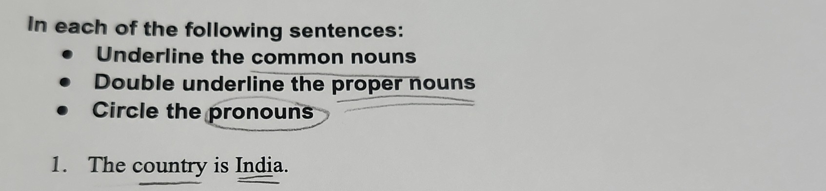 Solved: In each of the following sentences: Underline the common nouns ...