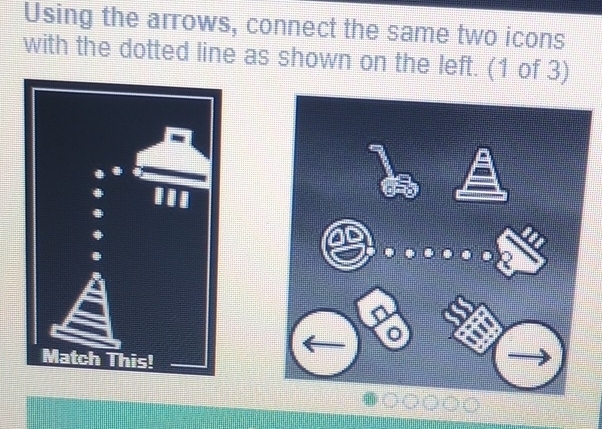 Solved: Using the arrows, connect the same two icons with the dotted line as shown on the left ...