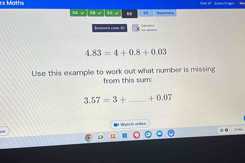 Solved: rx Maths 11146 XP Estera Dragan Mer 3A 3 B 3C 3D 3E Summary ...