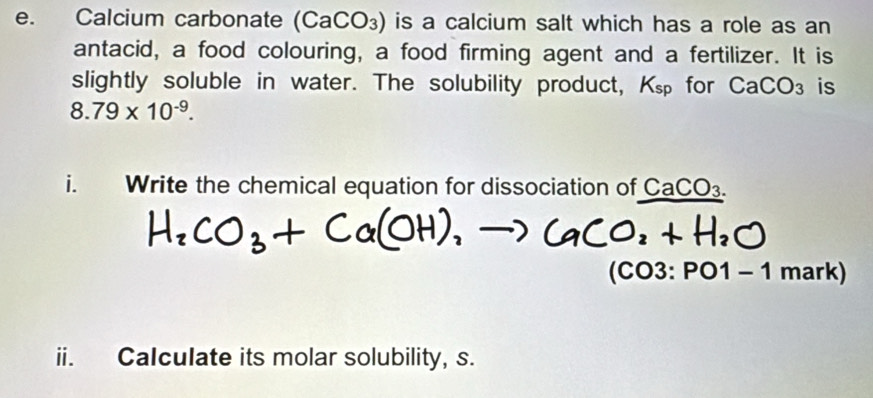 Selesai:Calcium carbonate (CaCO_3) is a calcium salt which has a role ...