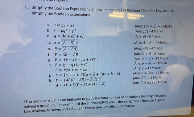 Selesai:Simplify the Boolean Expressions and write the tvpes of Boolean ...