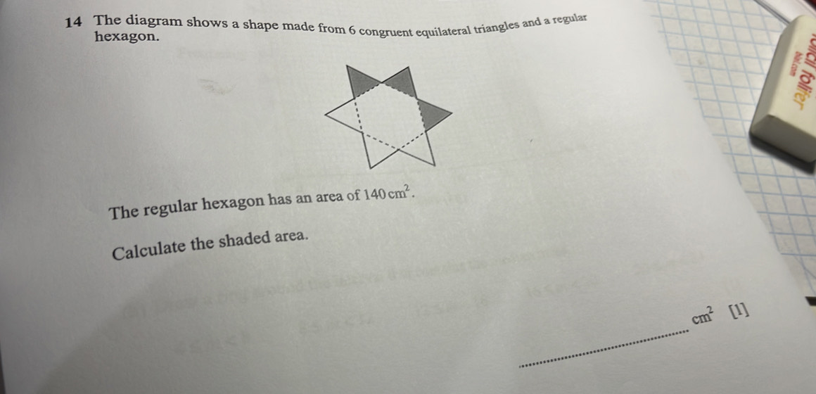 Solved: The diagram shows a shape made from 6 congruent equilateral ...