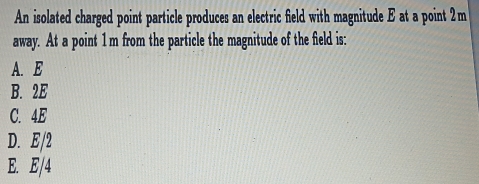 Solved: An isolated charged point particle produces an electric field ...