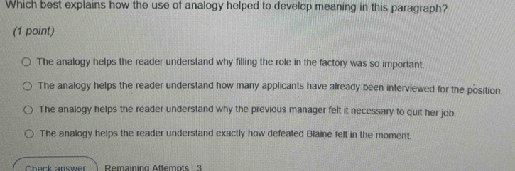 Solved: Which best explains how the use of analogy helped to develop ...