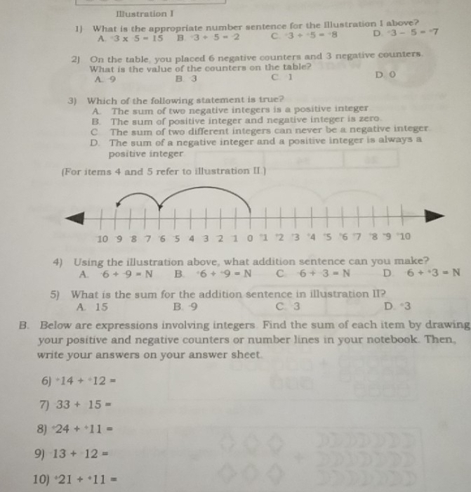 Solved: Illustration I 1) What is the appropriate number sentence for ...