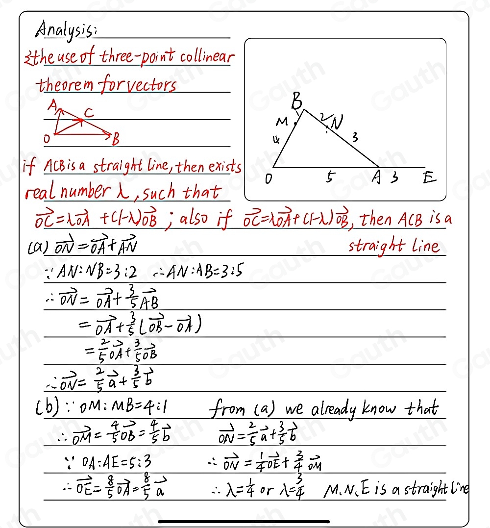 Solved: The diagram shows triangle O48 with 04 extended to E vector OA ...