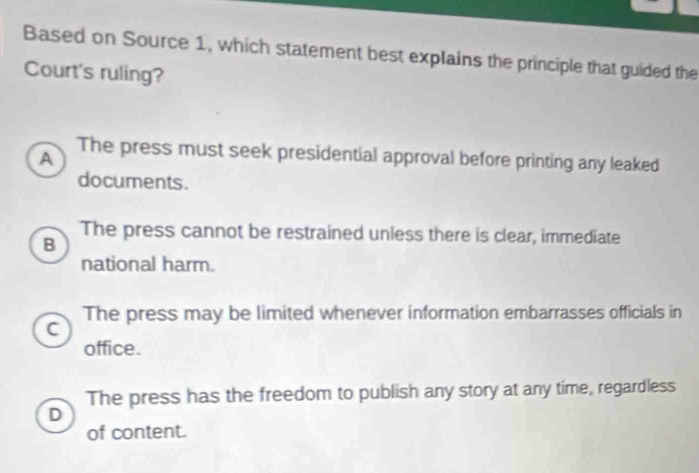 Solved: Based on Source 1, which statement best explains the principle ...