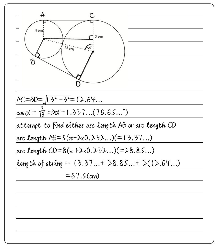 Solved: [Maximum mark: 8] Two discs, one of radius 8 cm and one of ...