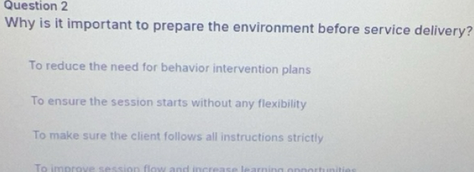 Solved: Why is it important to prepare the environment before service ...