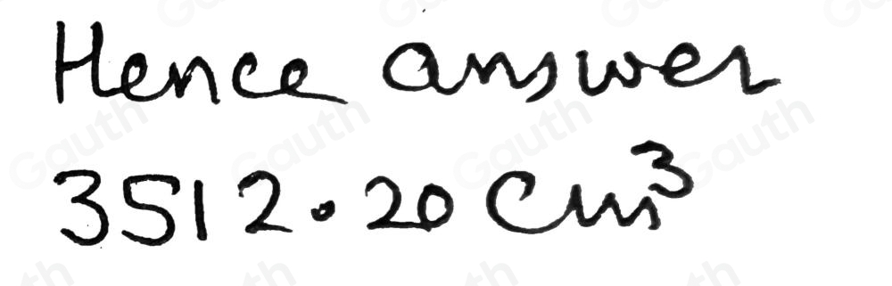 Solved: Work out the volume of this solid (made up of a cuboid and a ...