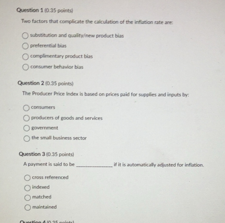 Solved: Two factors that complicate the calculation of the inflation ...