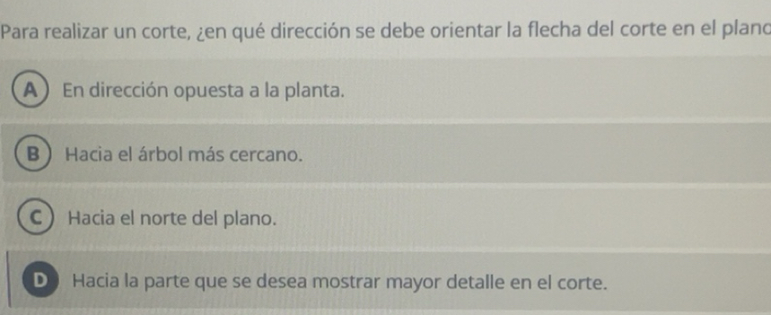 Resuelto:Para realizar un corte, ¿en qué dirección se debe orientar la ...