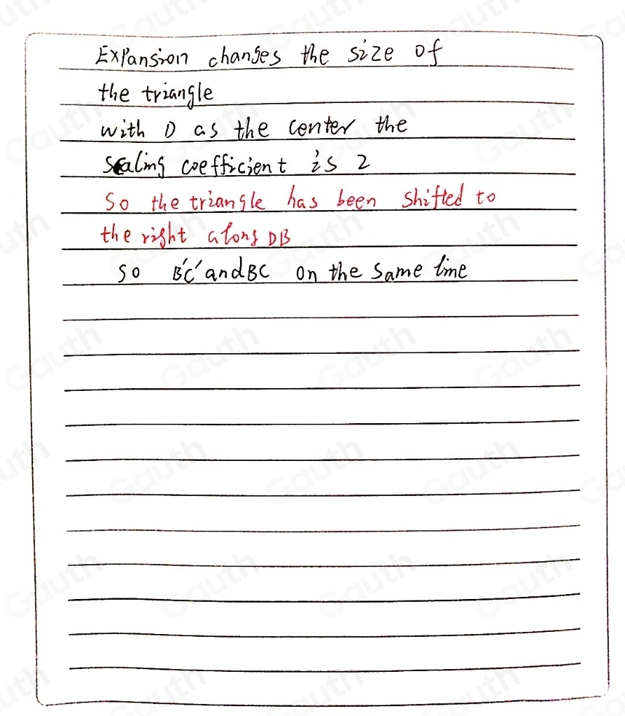 Solved: Here is the image of triangle ABC and its dilation using center D and scale factor 2 ...