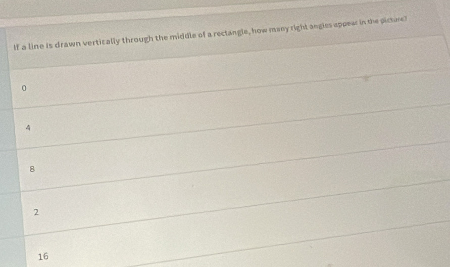 Solved: If a line is drawn vertically through the middle of a rectangle ...
