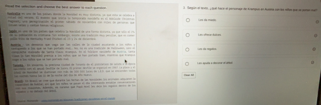 Gelöst:Read the selection and choose the best answer to each question ...