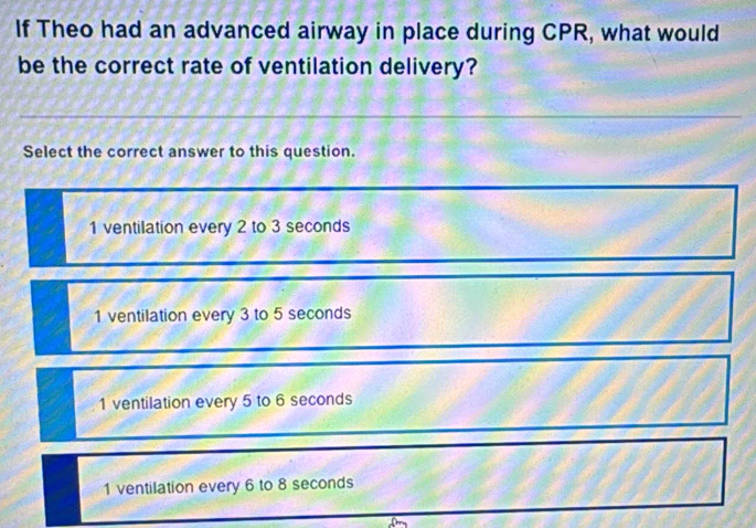 Solved: If Theo had an advanced airway in place during CPR, what would ...