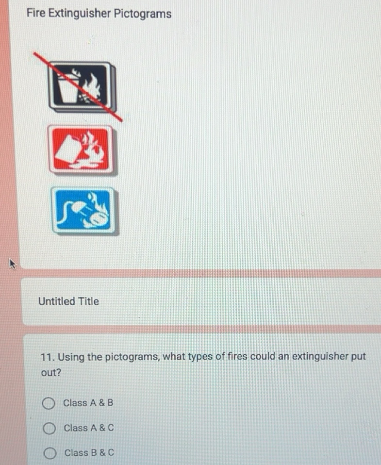 Solved: Fire Extinguisher Pictograms Untitled Title 11. Using the ...