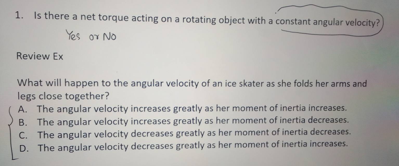 Solved: Is there a net torque acting on a rotating object with a ...