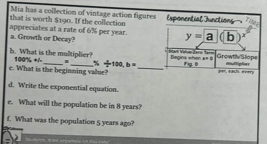 Solved: Mia has a collection of vintage action figures Exponential ...