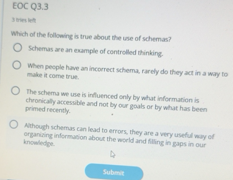 Solved: EOC Q3.3 3 tries left Which of the following is true about the ...