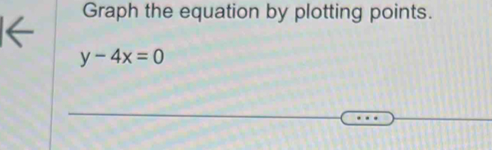 Solved: Graph the equation by plotting points. y-4x=0 [Math]
