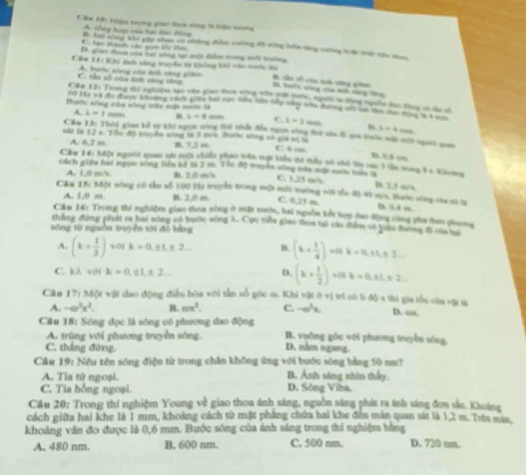 Giải quyết:Câa My Hiện sượng giao thac sông số liện sượng Ao tổùng lp ...