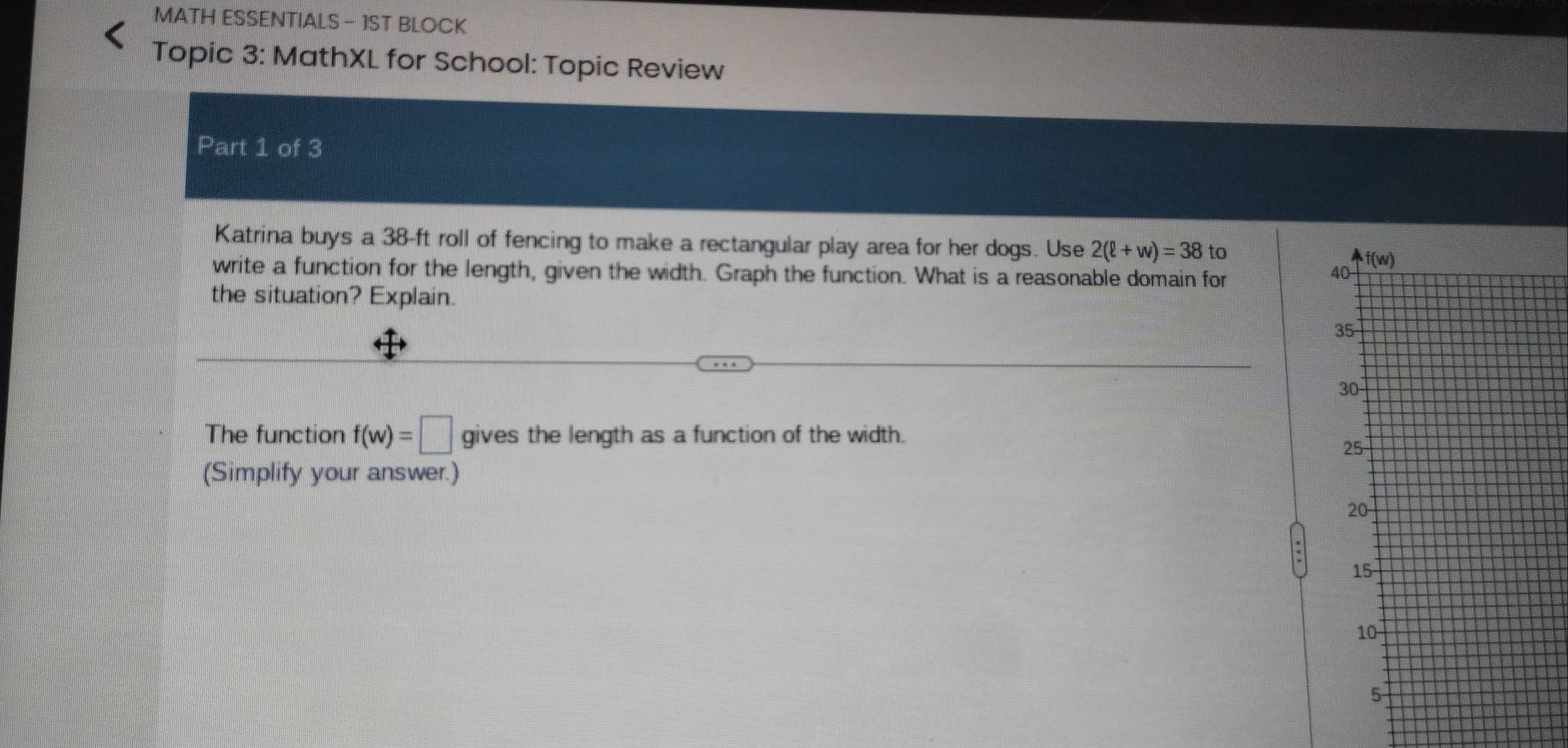 Solved: MATH ESSENTIALS - 1ST BLOCK Topic 3: MathXL for School: Topic ...