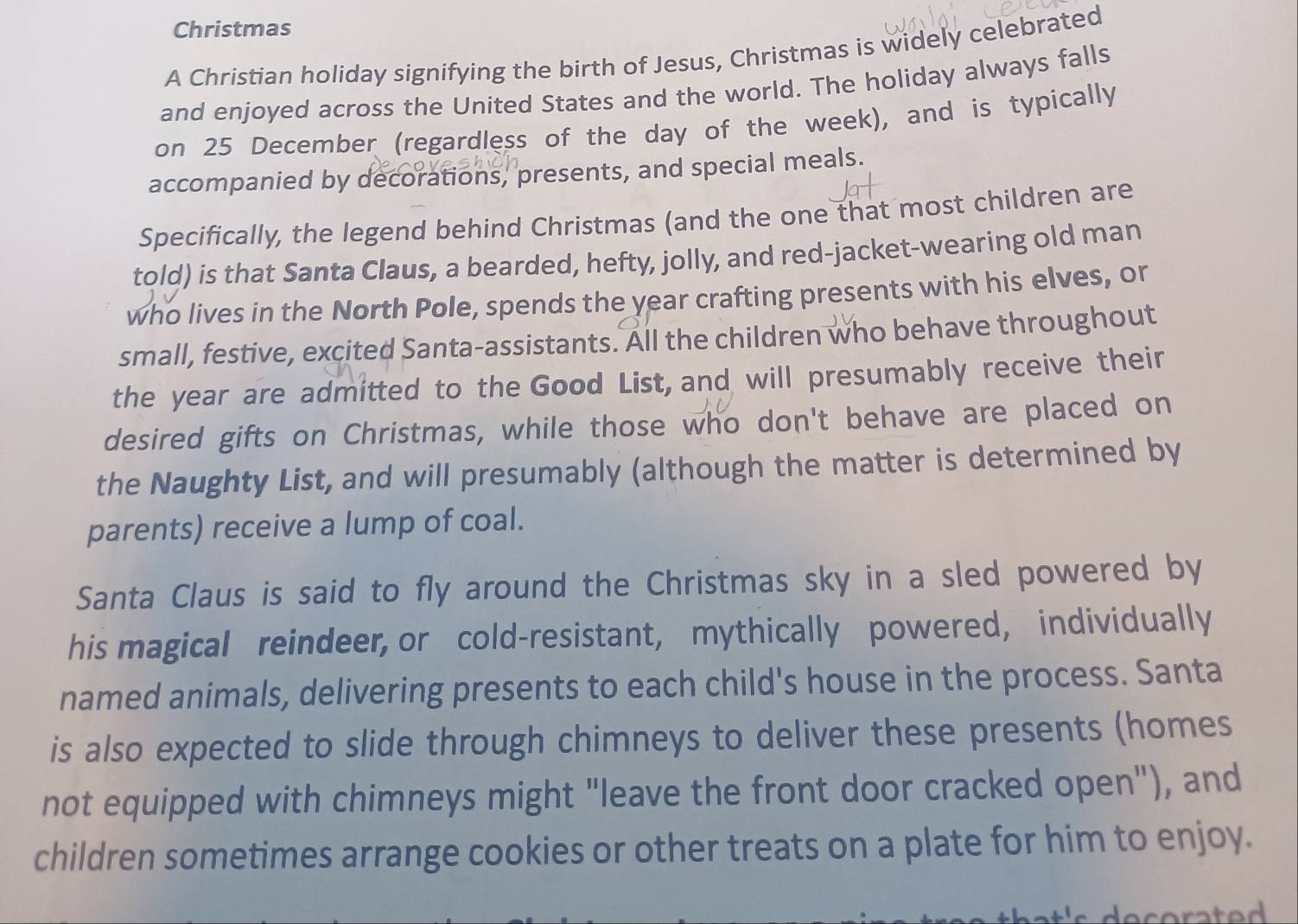 Resuelto:Christmas A Christian holiday signifying the birth of Jesus ...