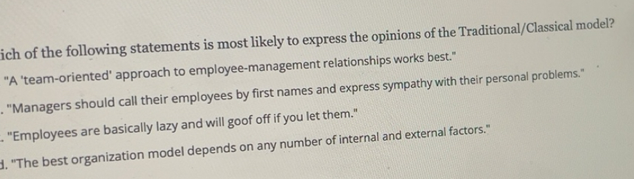 Solved: ich of the following statements is most likely to express the ...