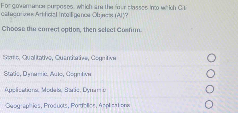 Solved: For governance purposes, which are the four classes into which ...
