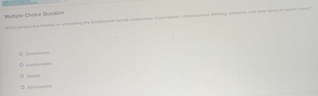 Solved: Question Which perspective focuses on uncovering the ...