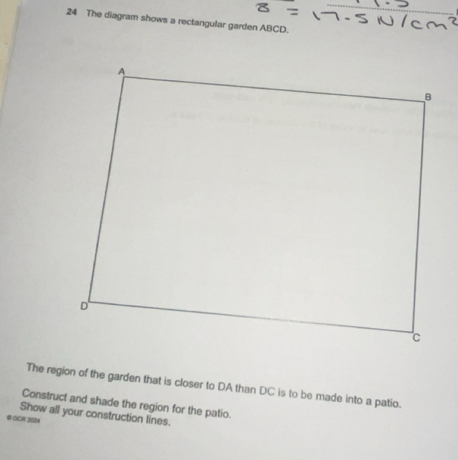 Gelöst:The diagram shows a rectangular garden ABCD. The region of the ...