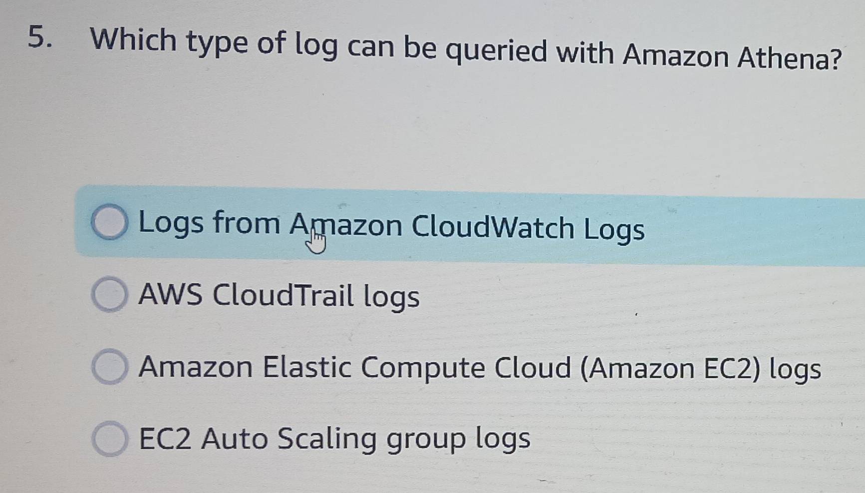 Solved: Which type of log can be queried with Amazon Athena? Logs from ...