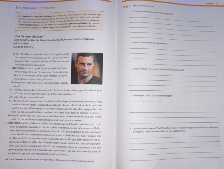 Gelöst:Sachtoxte Ein Interview untersuchen ⑥ 1. Untersuche das ...