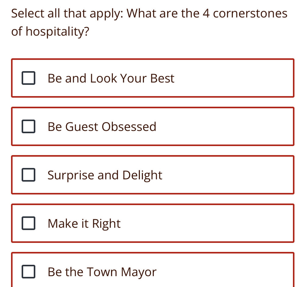 Solved: Select all that apply: What are the 4 cornerstones of ...