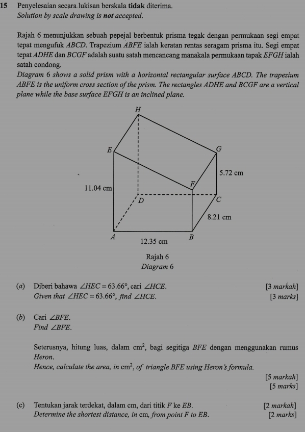Selesai:Penyelesaian secara lukisan berskala tidak diterima. Solution ...