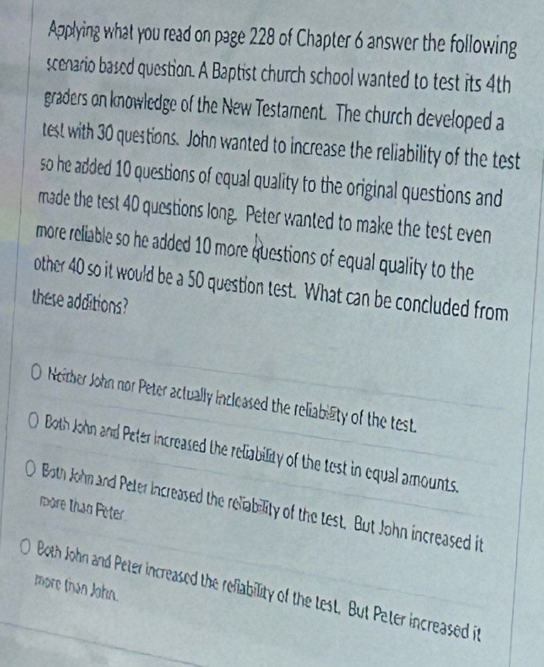 Solved: Applying what you read on page 228 of Chapter 6 answer the ...