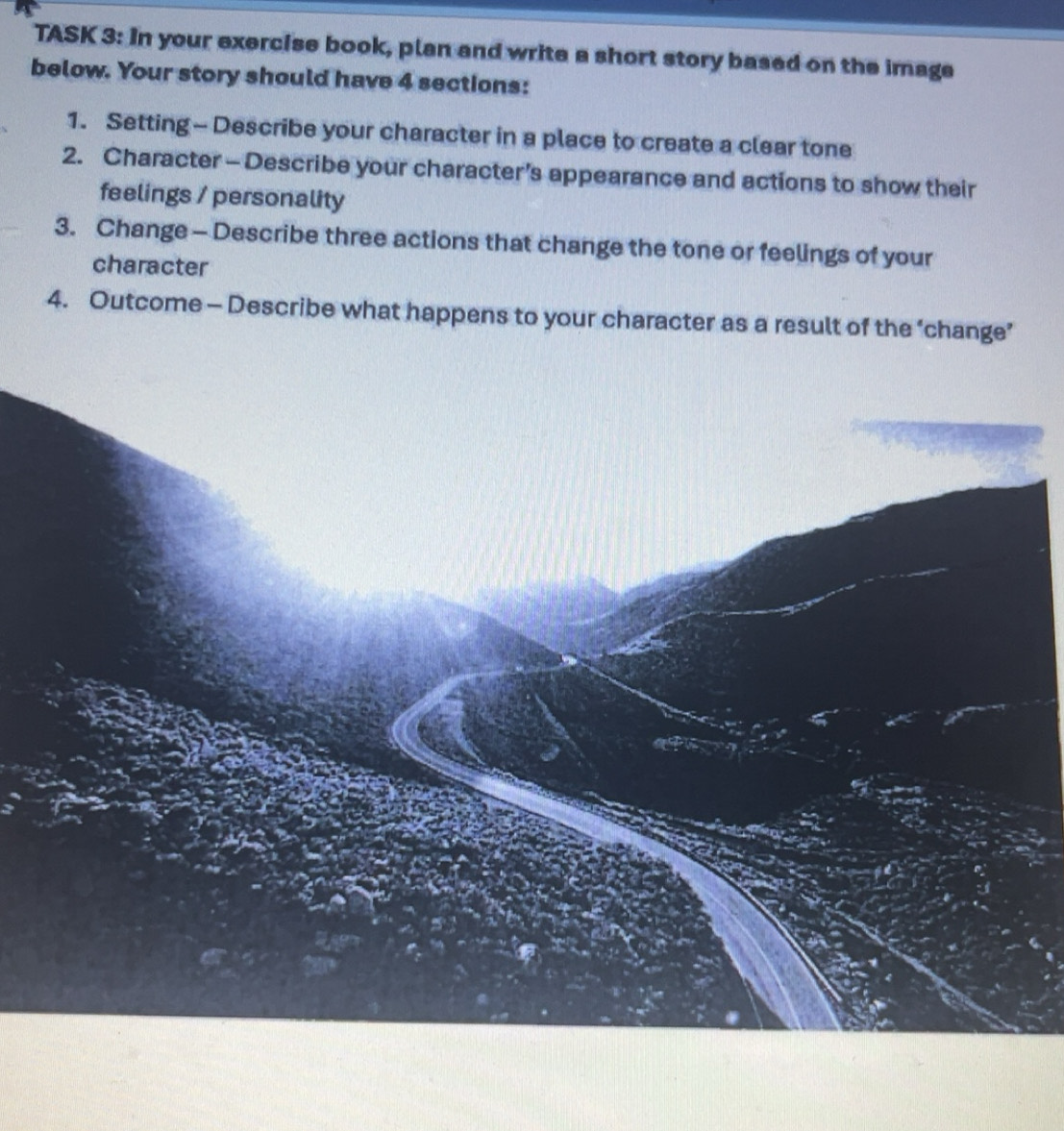Solved: TASK 3: In your exercise book, plan and write a short story ...