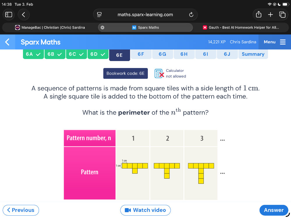 Gelöst:14:38 Tue 3. Feb maths.sparx-learning.com ManageBac | Christian ...