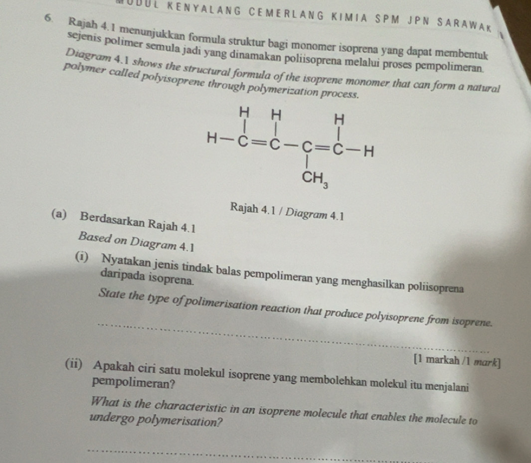 Selesai:Müüül KenyALANG CEMERLANG KimIa SPM JPN SArawak 6. Rajah 4.1 ...