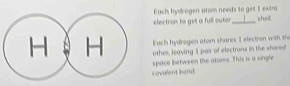 Solved: Each hydrogen atom needs to get 1 extra electron to get a full ...